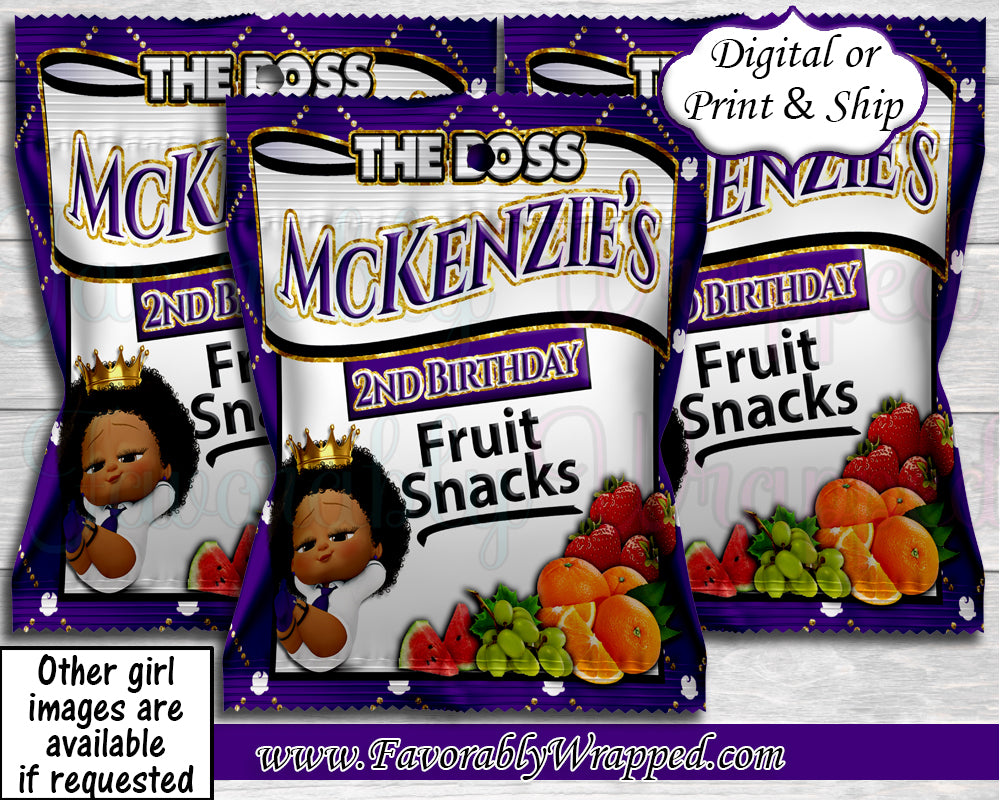 Crown Boss Baby Birthday Fruit Snack Wrappers-Boss Baby-Boss Baby Birt ...