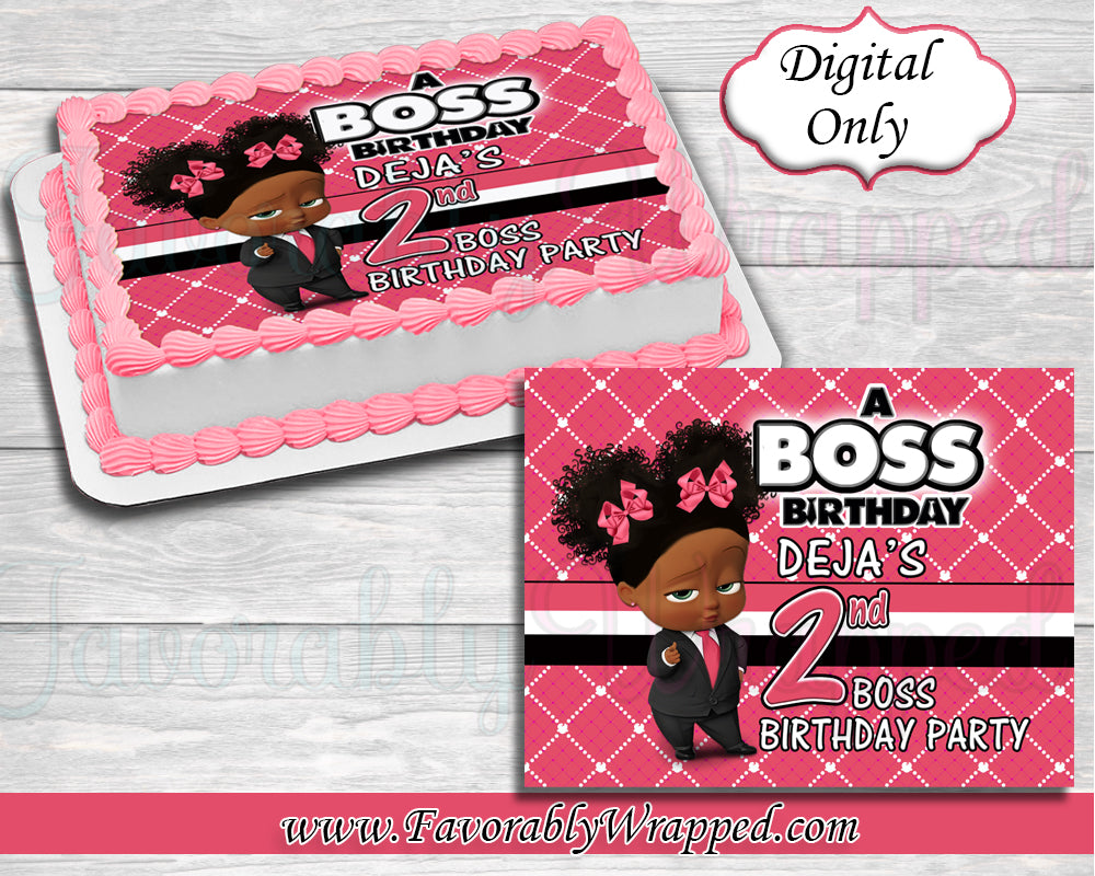 Girl Boss Birthday Edible Cake Image-Boss Baby-Boss Baby Birthday-Boss ...
