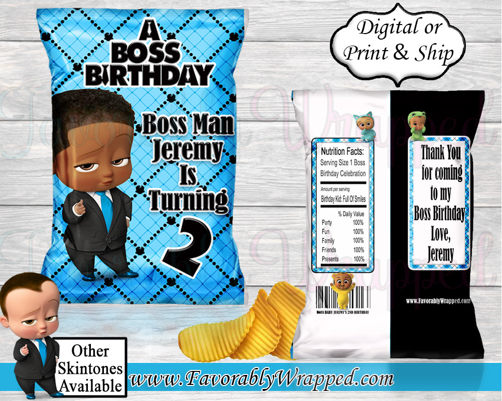 Boss Baby Boy Chip Bag-Boss Baby Birthday-Boss Baby Party – Favorably ...
