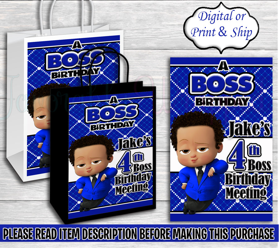 Boss Baby Boy Birthday Gift Bag-Boss Baby-Boss Baby Birthday-Boss Baby ...
