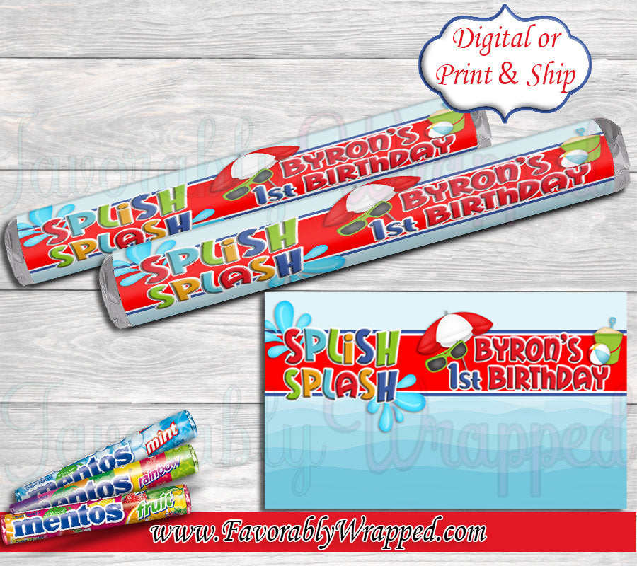 Splish Splash Mentos Wrapper-Beach Party Mentos Wrapper-Pool Party Men ...
