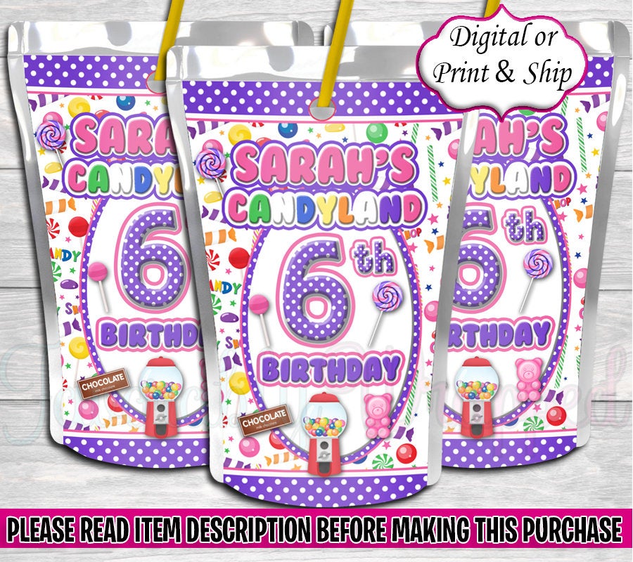 Candyland Capri Sun Label-Candyland Birthday-Candyland Party-Candyland ...