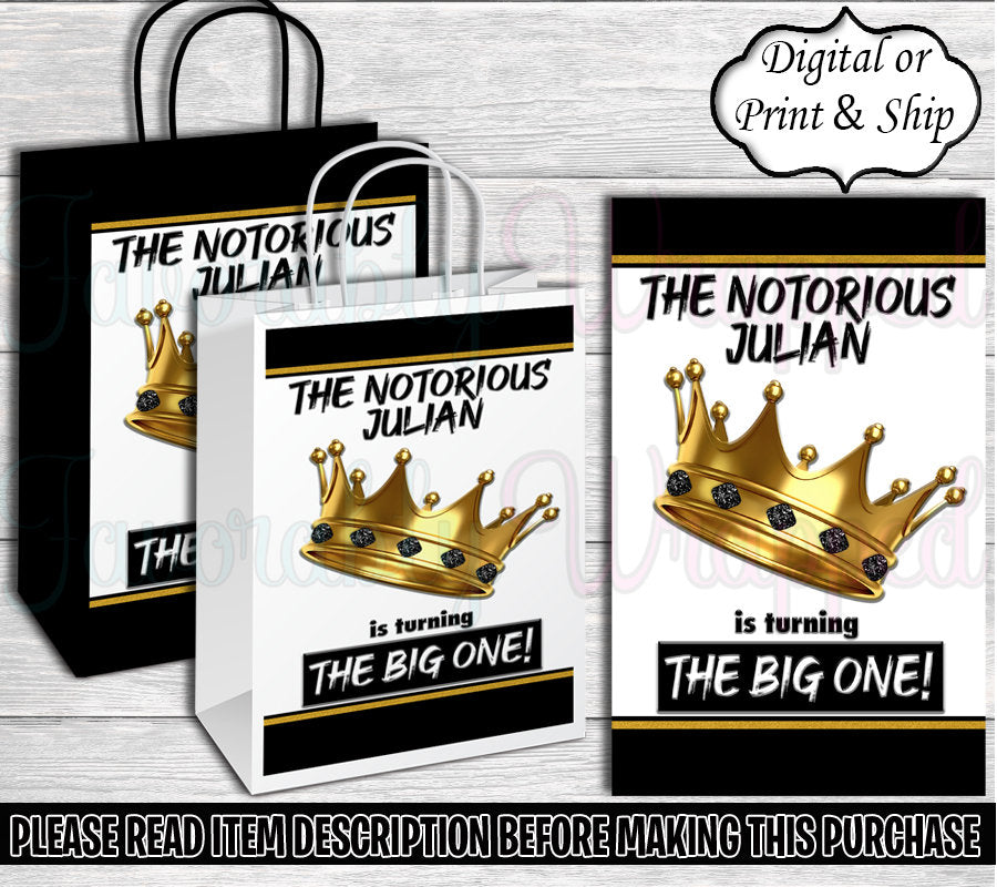 Notorious Gift Bag-The Notorious One Chip Bag-Notorious Favor Bag-Noto ...